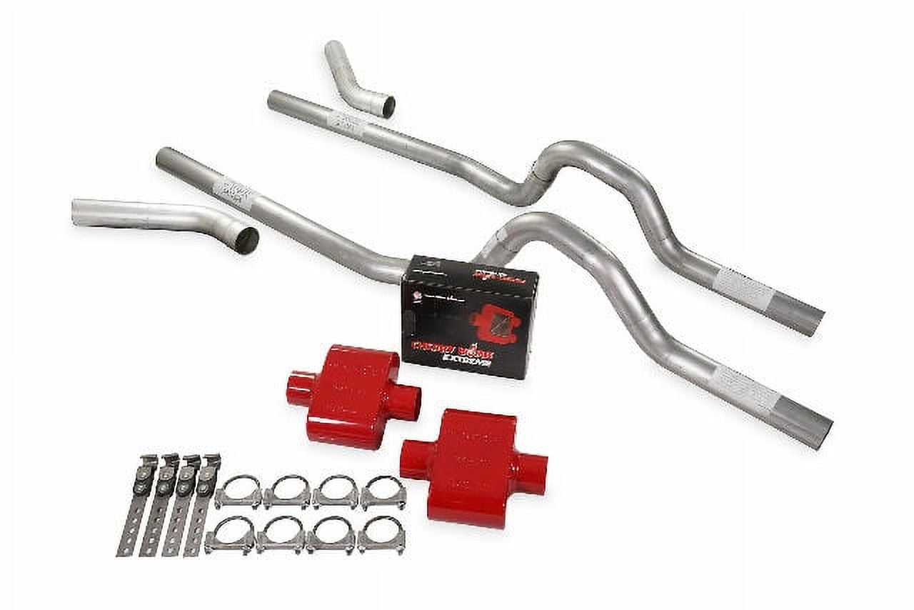 Dual Exhaust Kit 3" Cherry Bomb Extreme Corner Exit Fits 73 to 79 Ford ...