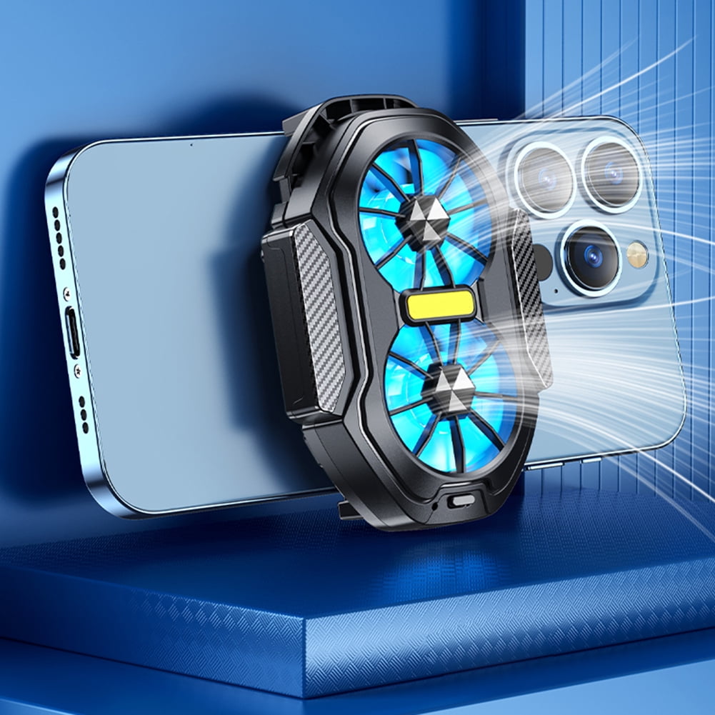 Dual Fan Mobile Phone Radiator Rechargeable Portable Game Heat Sink Air ...