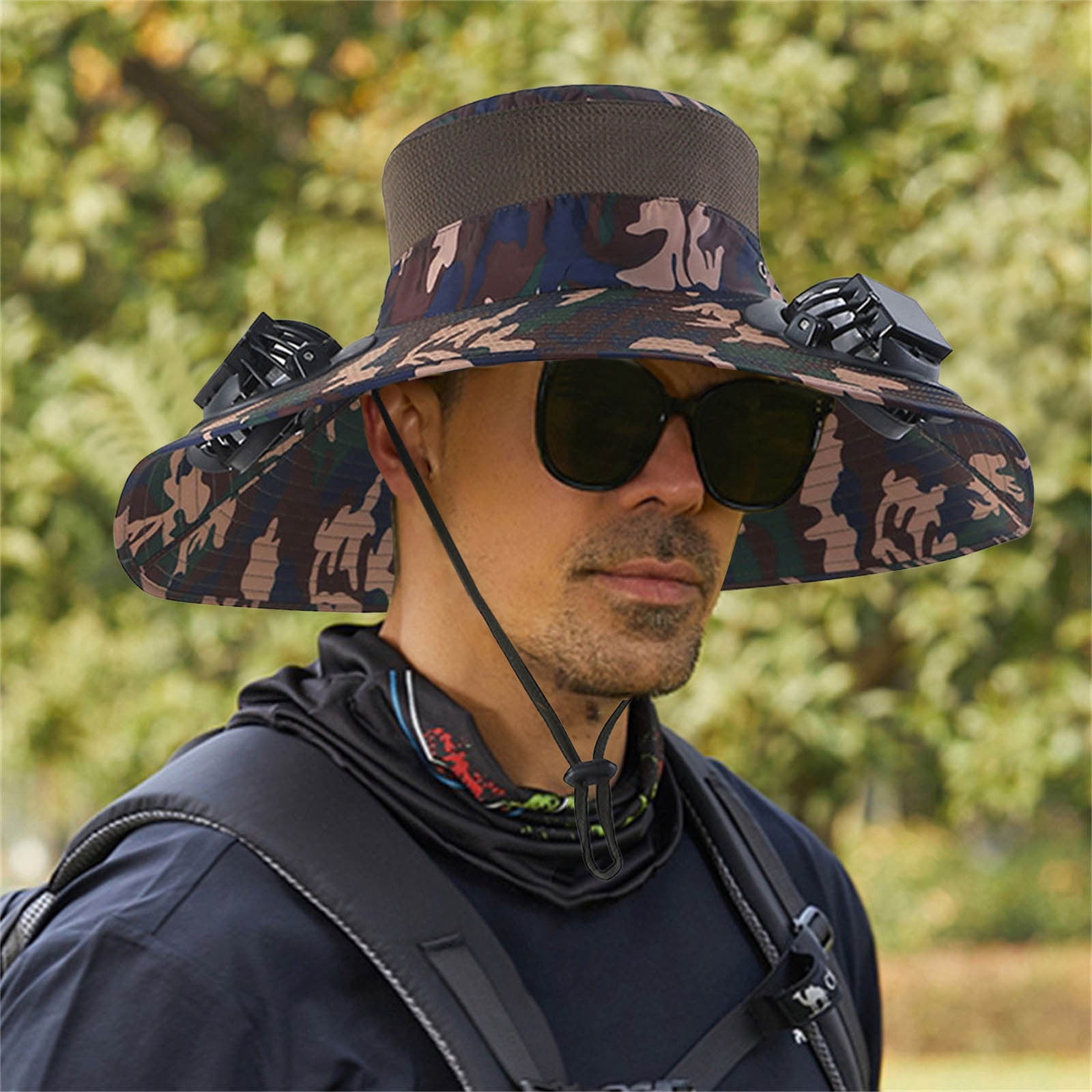 Dual Fan-Summer Camouflage Fan Usb Charging Fan Hat Outdoor Sunshade ...