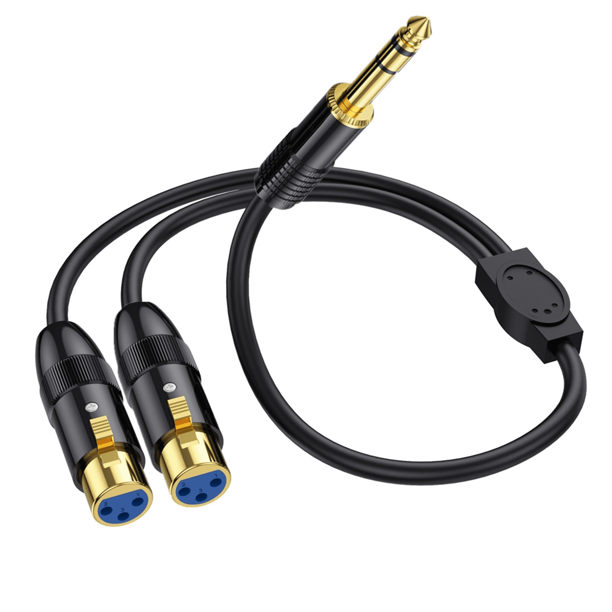 Dual Female XLR to 1/4 Inch TRS Stereo Male Plug Y-Splitter Cable 2-XLR ...