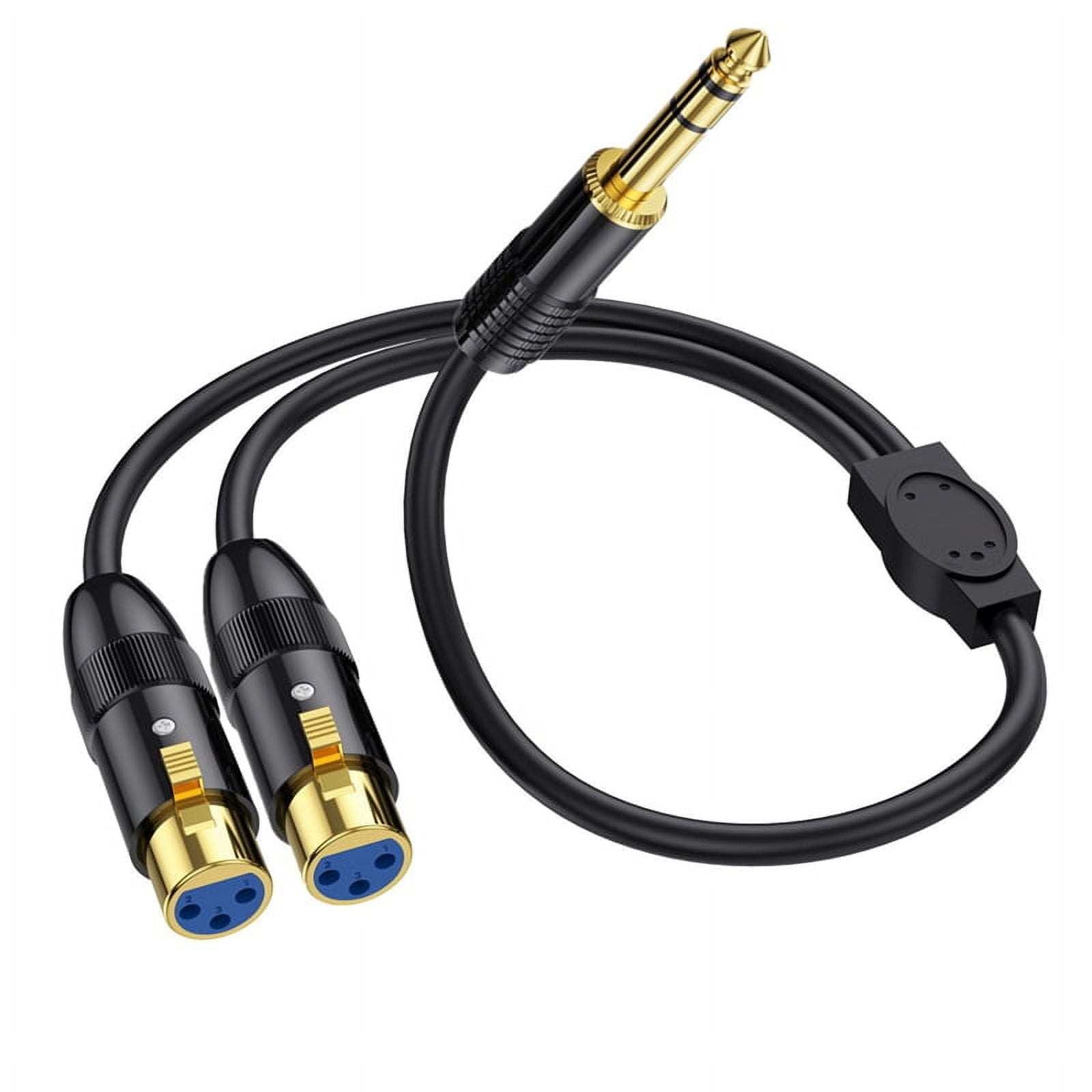 Dual Female XLR to 1/4 Inch TRS Stereo Male Plug Y-Splitter Cable 2-XLR ...
