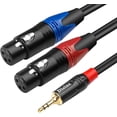 Dual Female XLR to 3.5mm Y-Splitter Cable, Unbalanced 1/8 Inch Mini ...