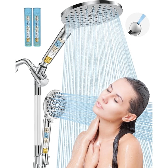 Dual Filtered Handheld Shower Heads Combo, 15-Mode High Pressure ...