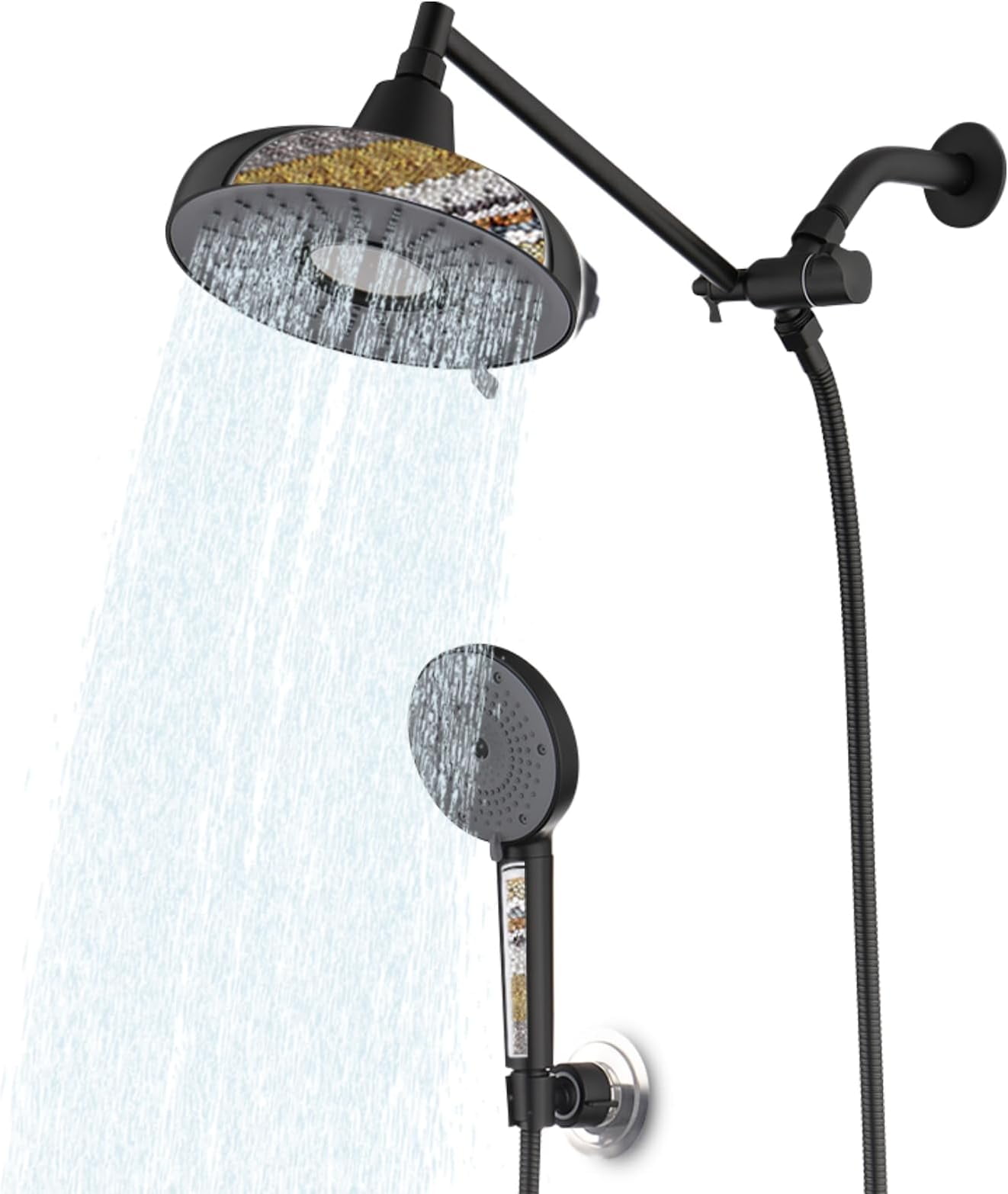 Dual Filtered Shower , 8 Inch 3 Mode High Rainfall Showerhead with ...
