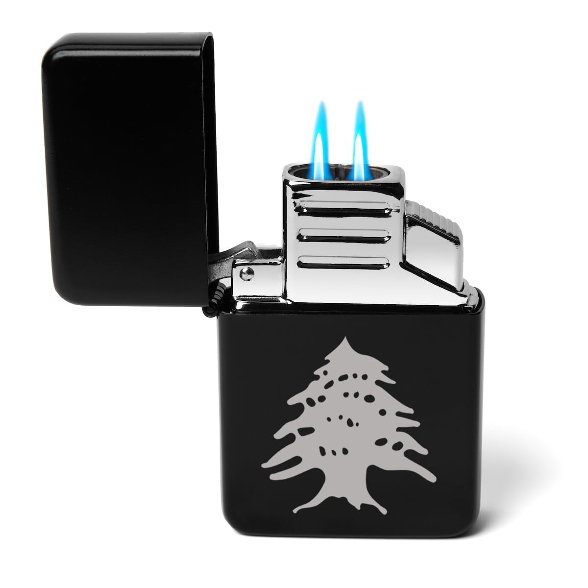 Dual Flame Torch Lighter Cedar Tree Lebanon Lebanese (Black) - Walmart.com