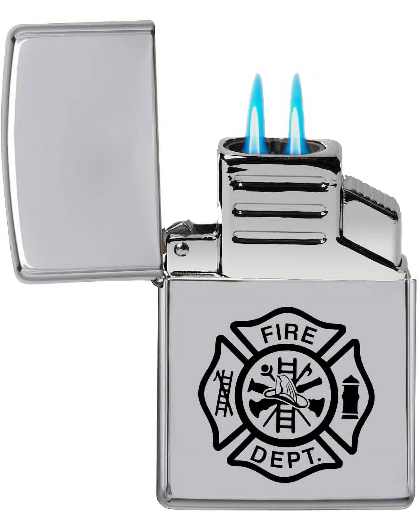 Dual Flame Torch Lighter Fire Department Maltese Cross Firefighter ...