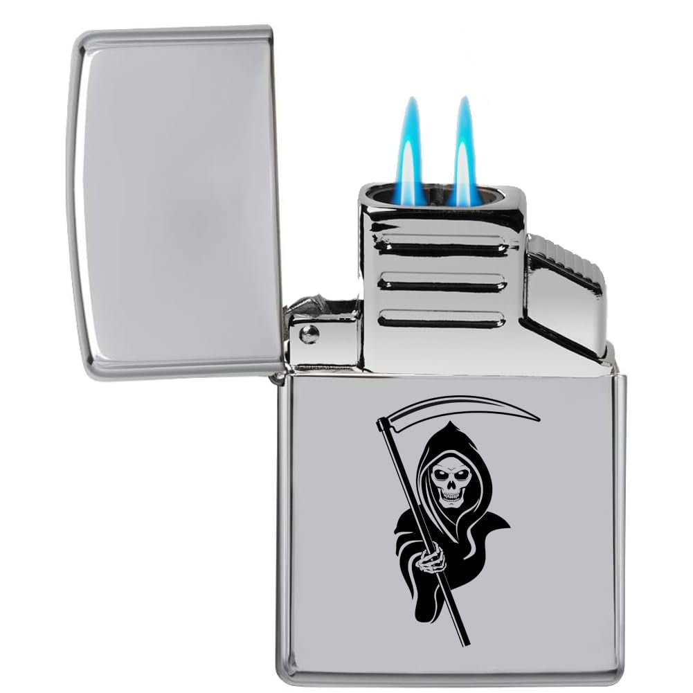 Dual Flame Torch Lighter Grim Reaper (Chrome) - Walmart.com