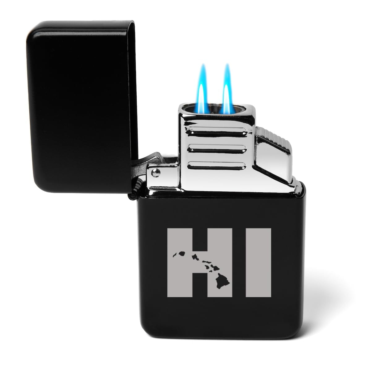 Dual Flame Torch Lighter HI Hawaiian Islands Hawaii (Black) - Walmart.com