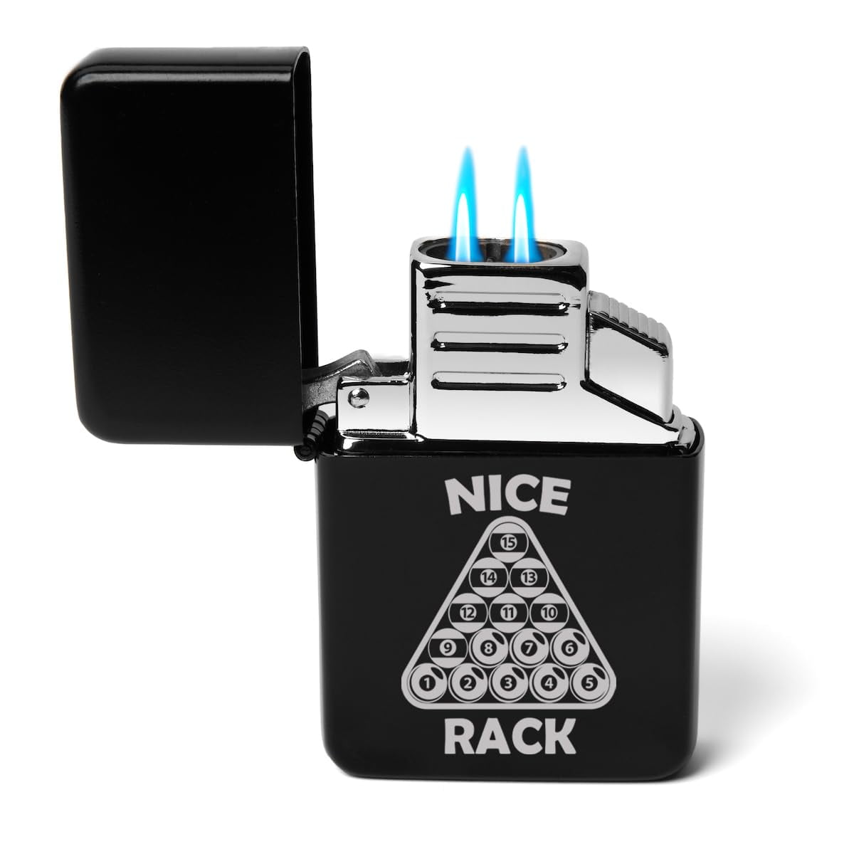 Dual Flame Torch Lighter Nice Rack Funny Billards Pool (Black ...
