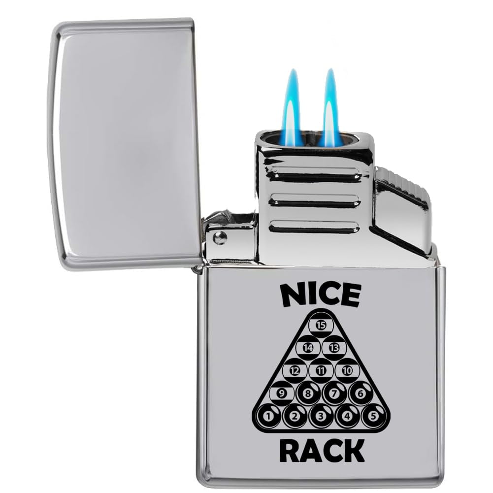 Dual Flame Torch Lighter Nice Rack Funny Billards Pool (Chrome ...