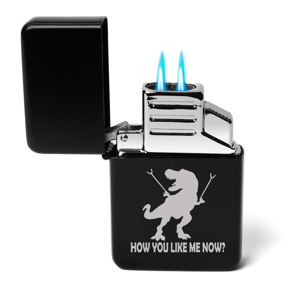 Dual Flame Torch Lighter T-Rex Dinosaur How You Like Me Now Funny ...