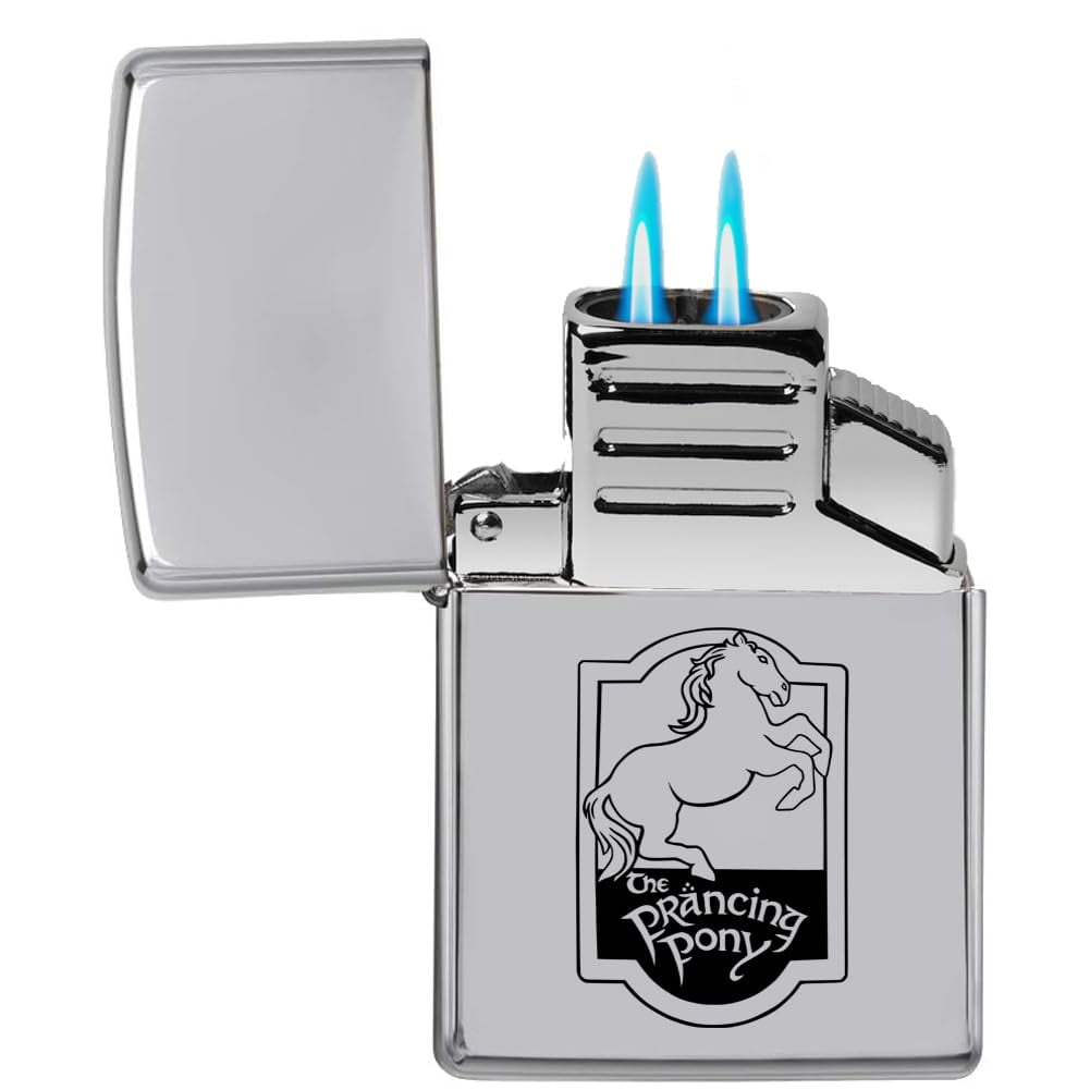 Dual Flame Torch Lighter The Prancing Pony (Chrome) - Walmart.com