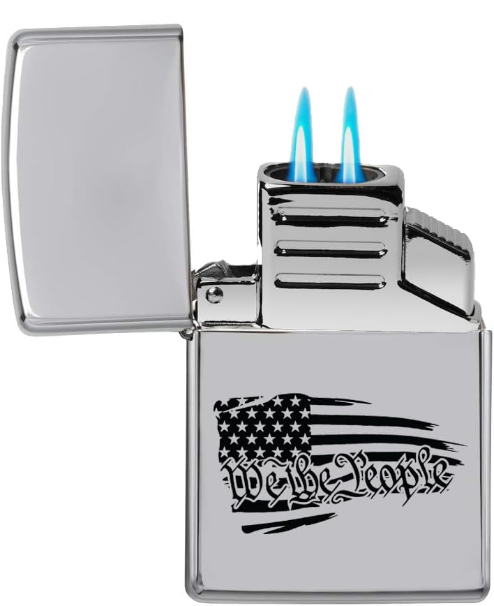 Dual Flame Torch Lighter We The People American Flag (Chrome) - Walmart.com