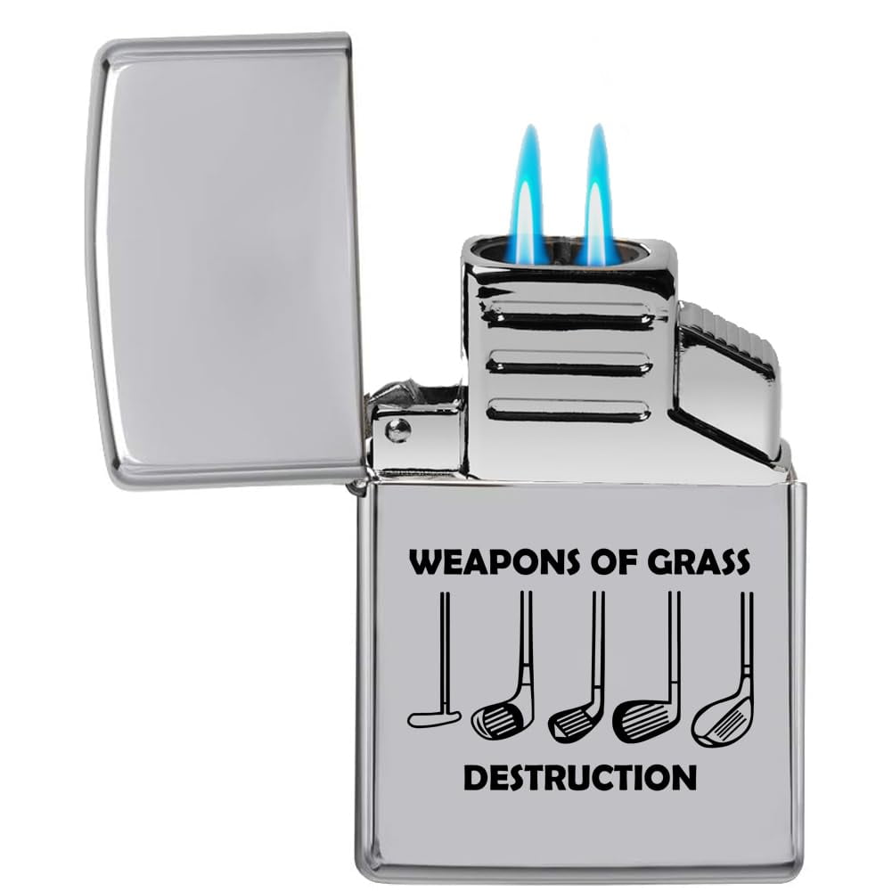 Dual Flame Torch Lighter Weapons of Grass Destruction Golf Funny Golfer ...