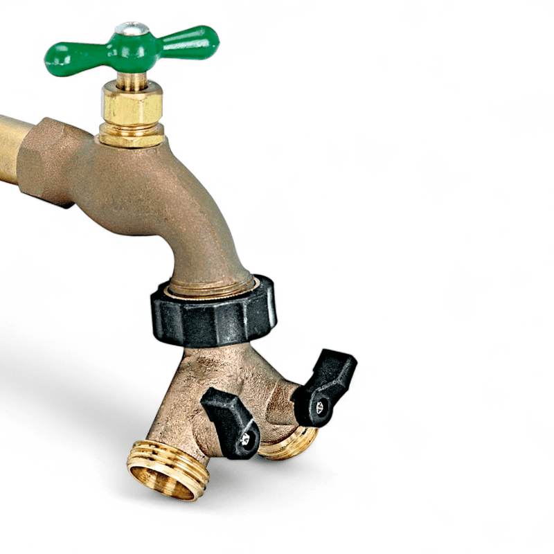 Dual-Flow Two-Way Y-Hose Connector, Connects Two Hoses to One Faucet ...