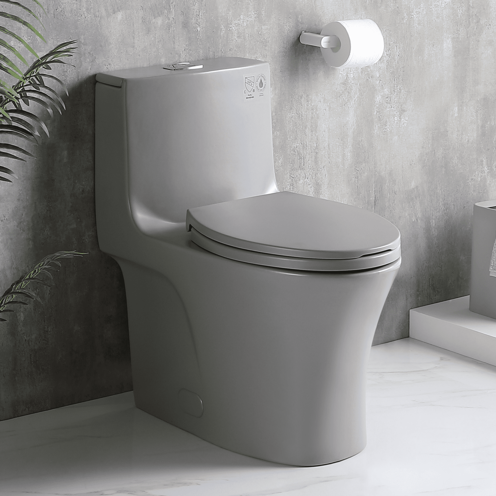 Dual-Flush High-Efficiency Toilet, 1.1/1.6 GPF Water-Saving Elongated ...