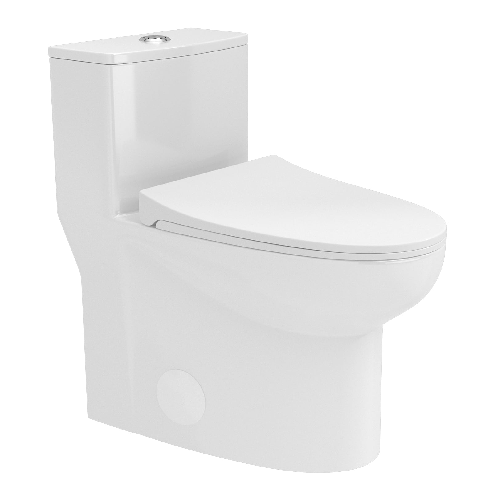 Dual Flush Toilet Lofeyo Elongated 0.8/1.28 GPF One Piece Toilet ...
