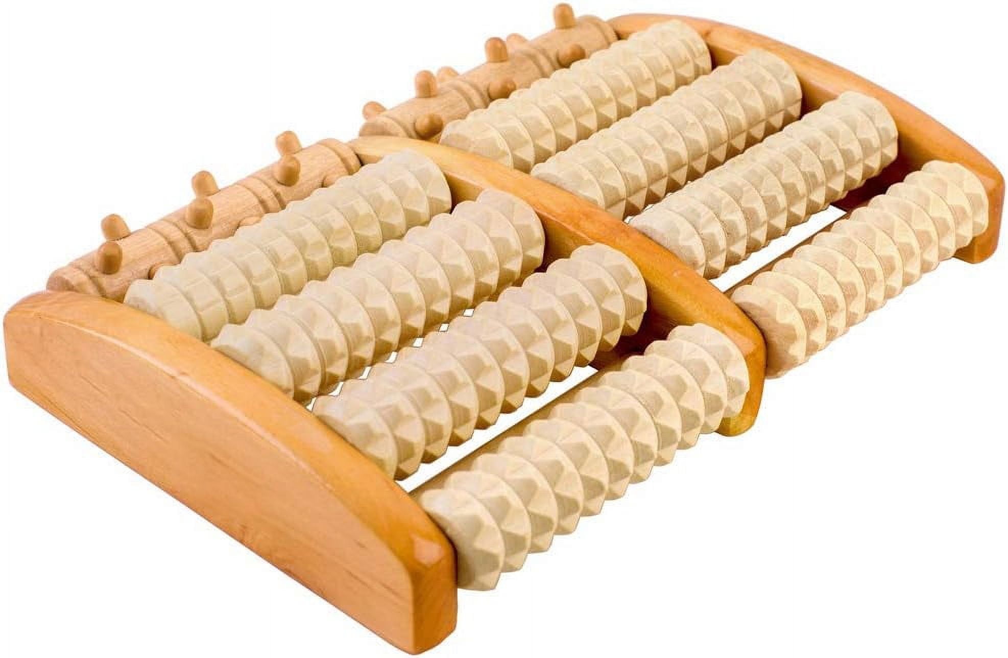 Dual Foot Massager Roller, Wooden Foot Massager for Plantar Fasciitis ...