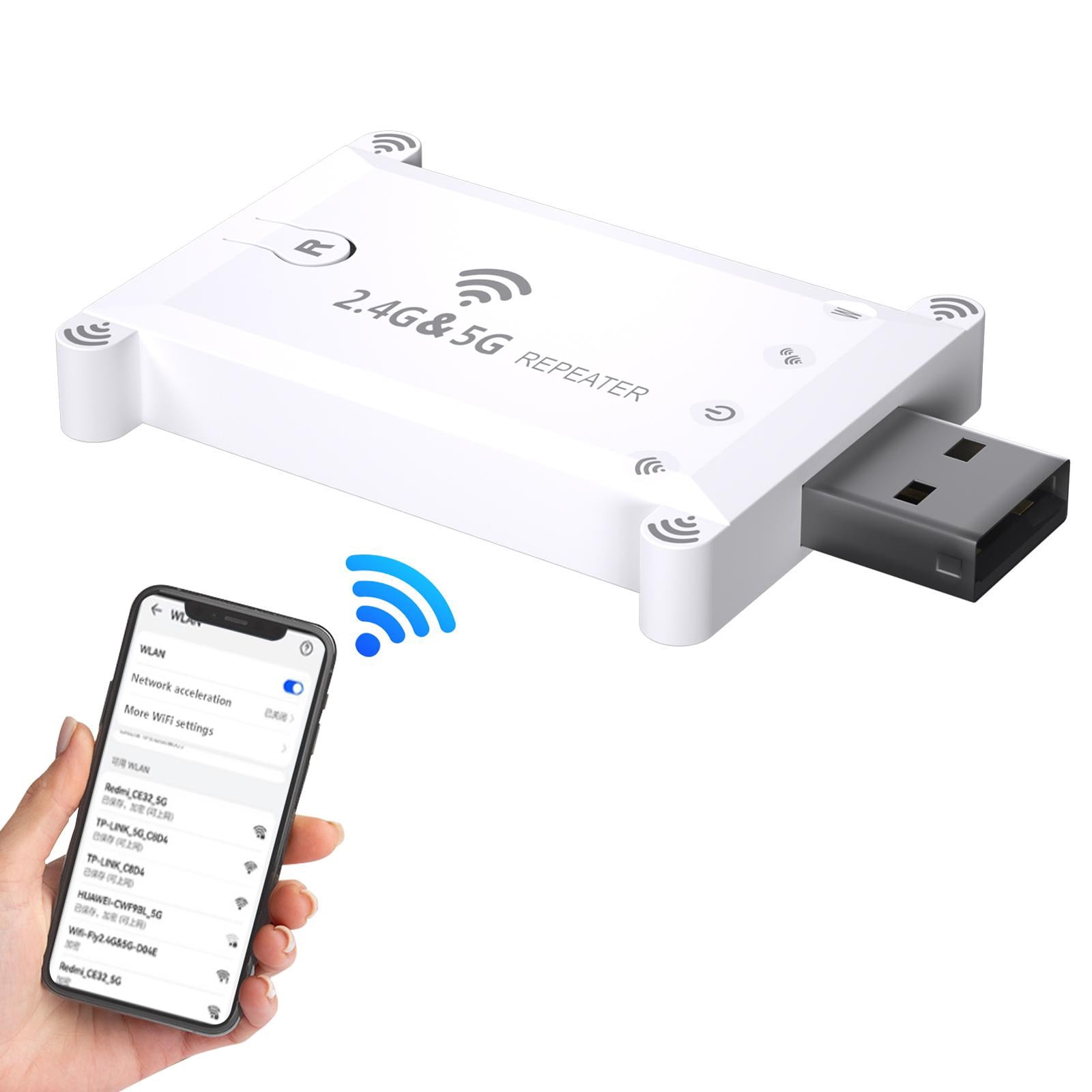 Dual Frequency 1200m Wireless Signal Amplifier Wifi Extender Booster 2 ...