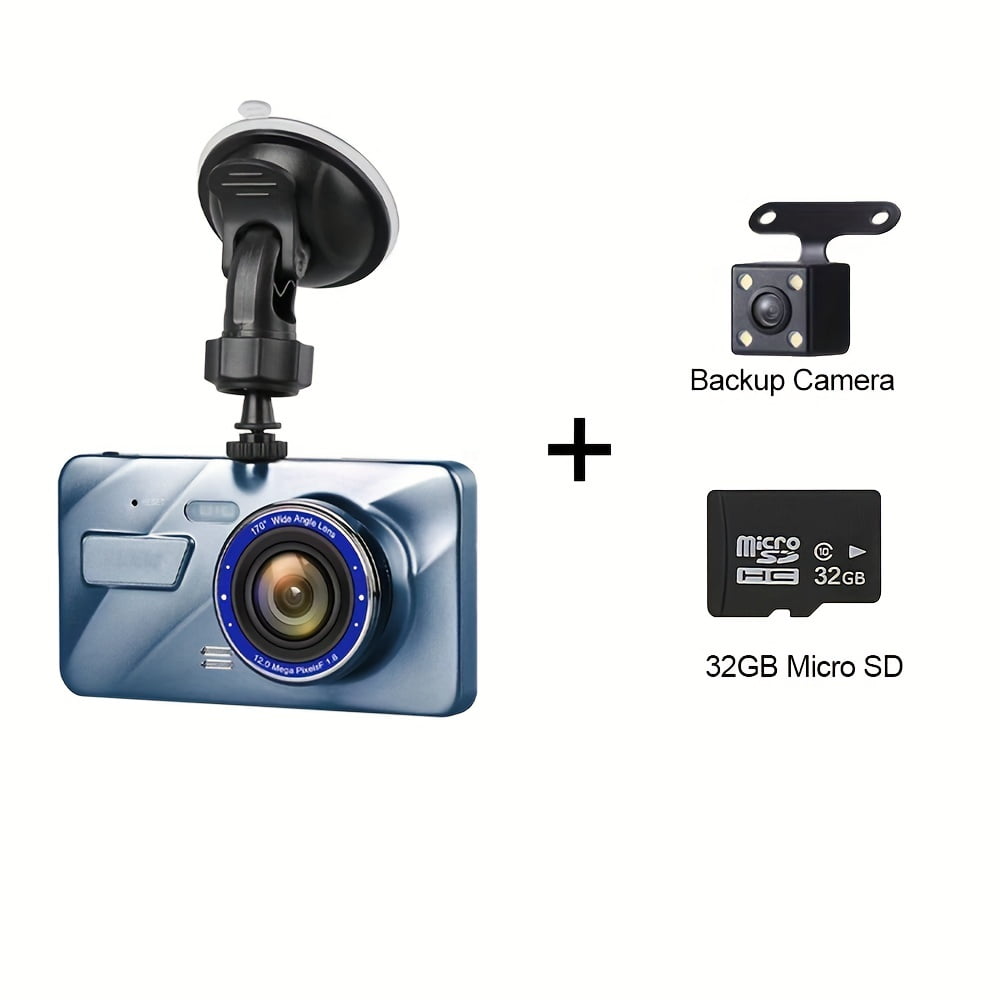 Dual Front And Rear Cameras For Dash Cam, 1080P Car Mounted DVR With ...