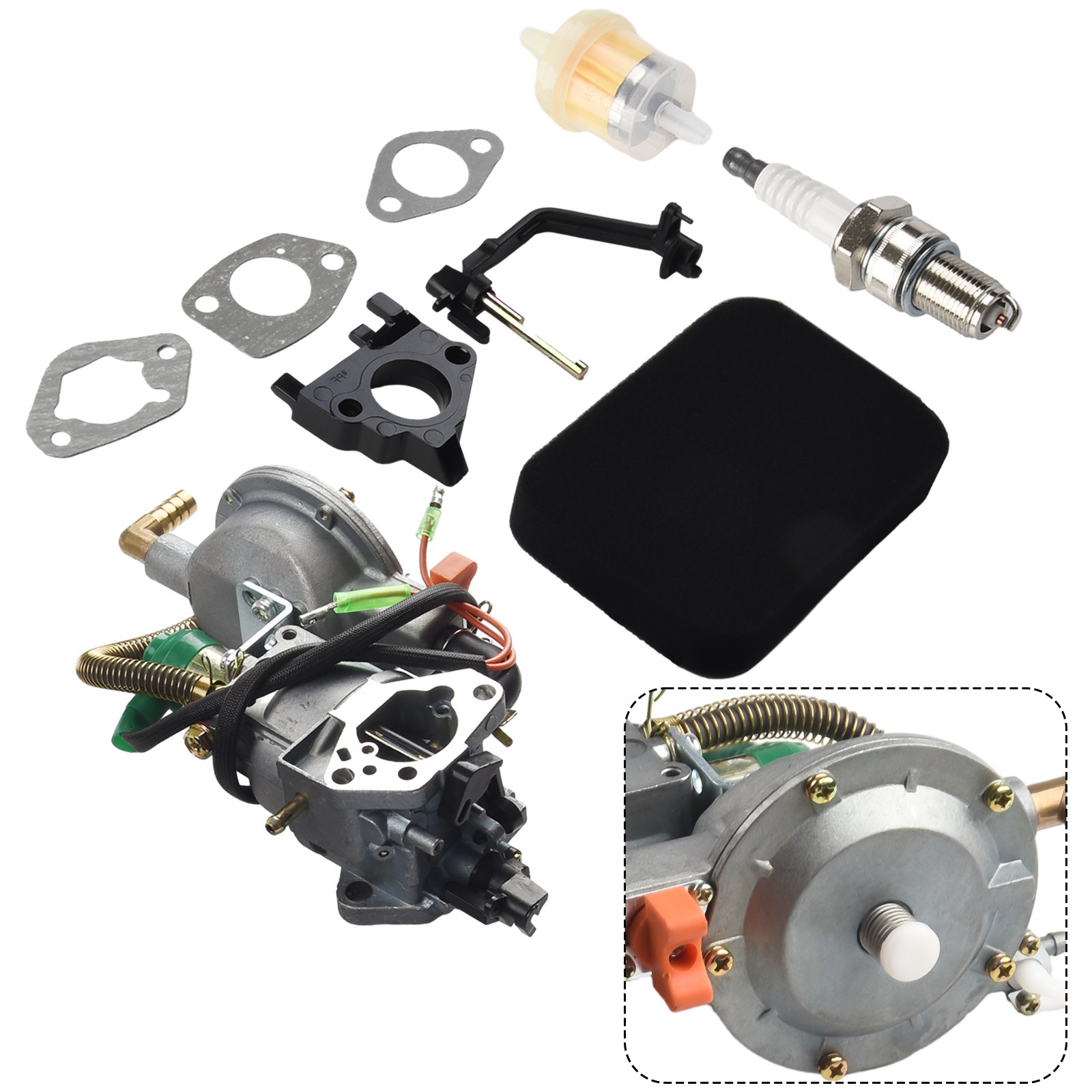 Dual Fuel Carburetor For Lpg Conversion Kit For Gx390 188F Generator 4. ...