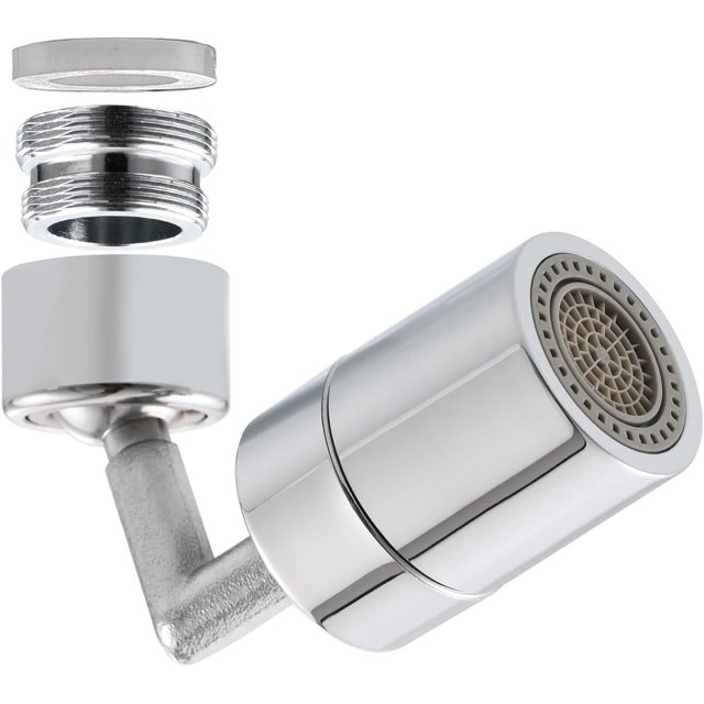 Dual-Function Faucet Aerator, 1.8 GPM Extra Big Angle Rotate Kitchen ...