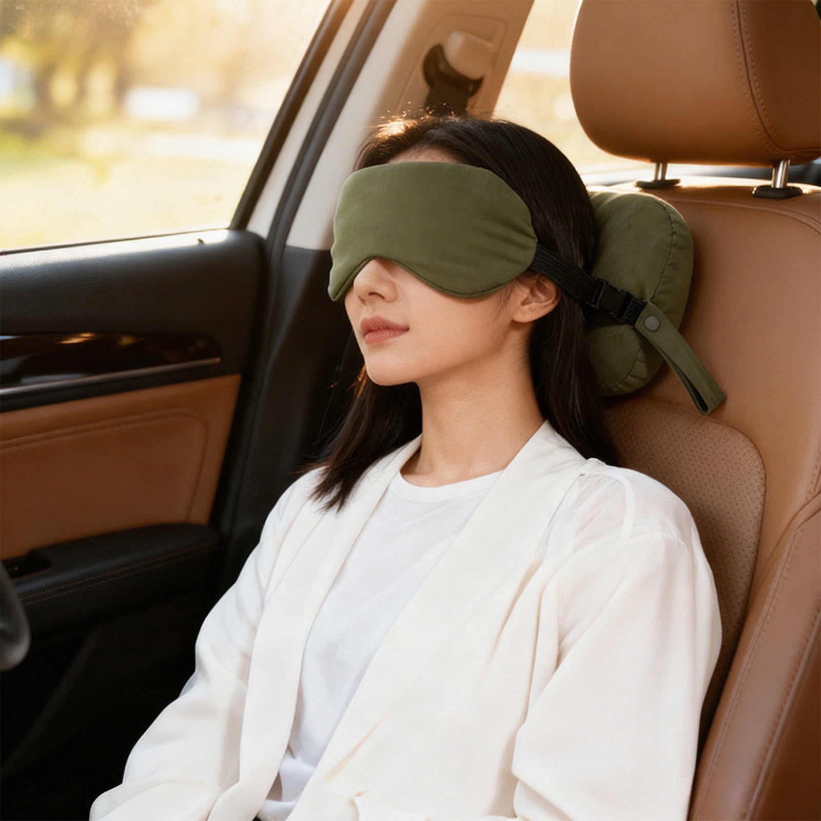 Dual Function U Shaped Travel Pillow with Built in Eye Mask, Memory ...