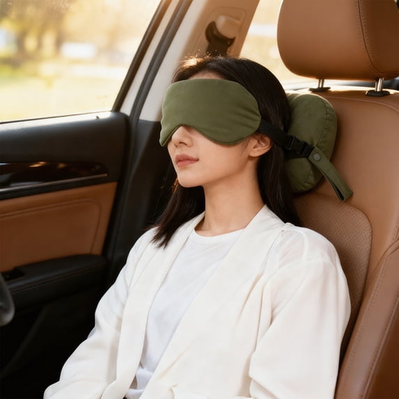 Dual Function U Shaped Travel Pillow with Built in Eye Mask, Memory ...
