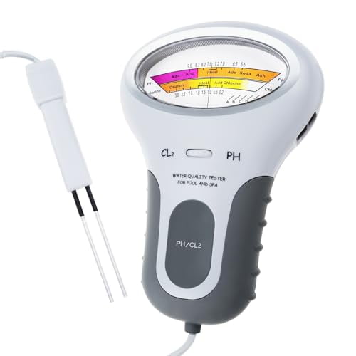 Dual-Function Water Tester: pH & Chlorine (CL2) Meter for Pools, Spas ...