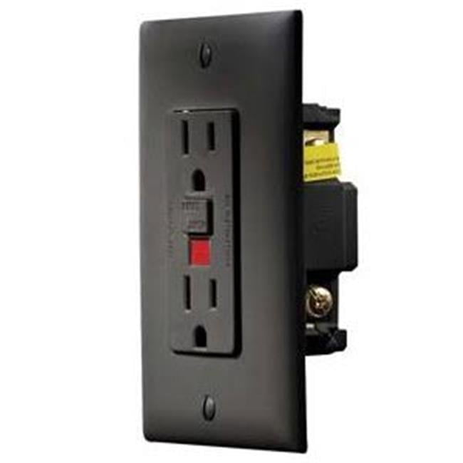 Dual GFCI Outlet with Cover Plate - Black - Walmart.com