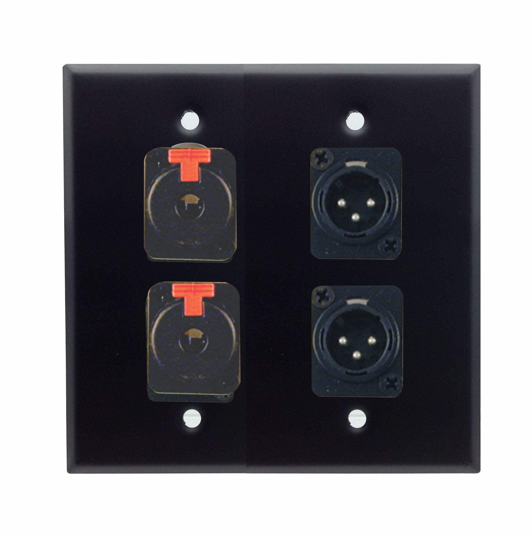 Dual Gang Stainless Steel Wall Plates with Two XLR Male/Two TRS Female ...