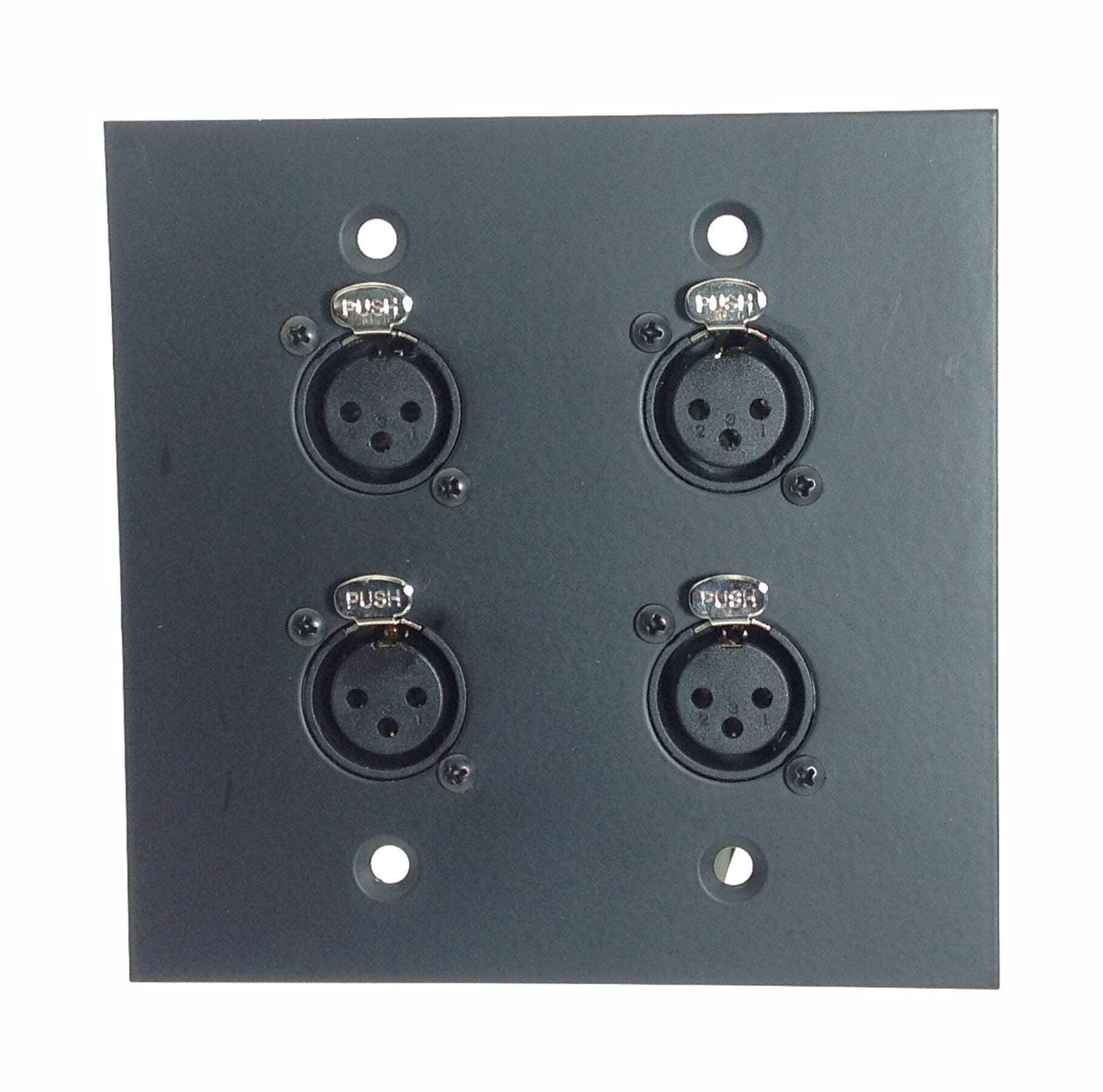 Dual Gang Wall Plate with 4 XLR Female Front / 1 Shielded RJ45 Rear ...