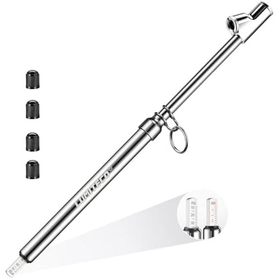 Dual Gauge, Extension Air Gauge for Range 10-150PSI 1-10BAR, Straight ...
