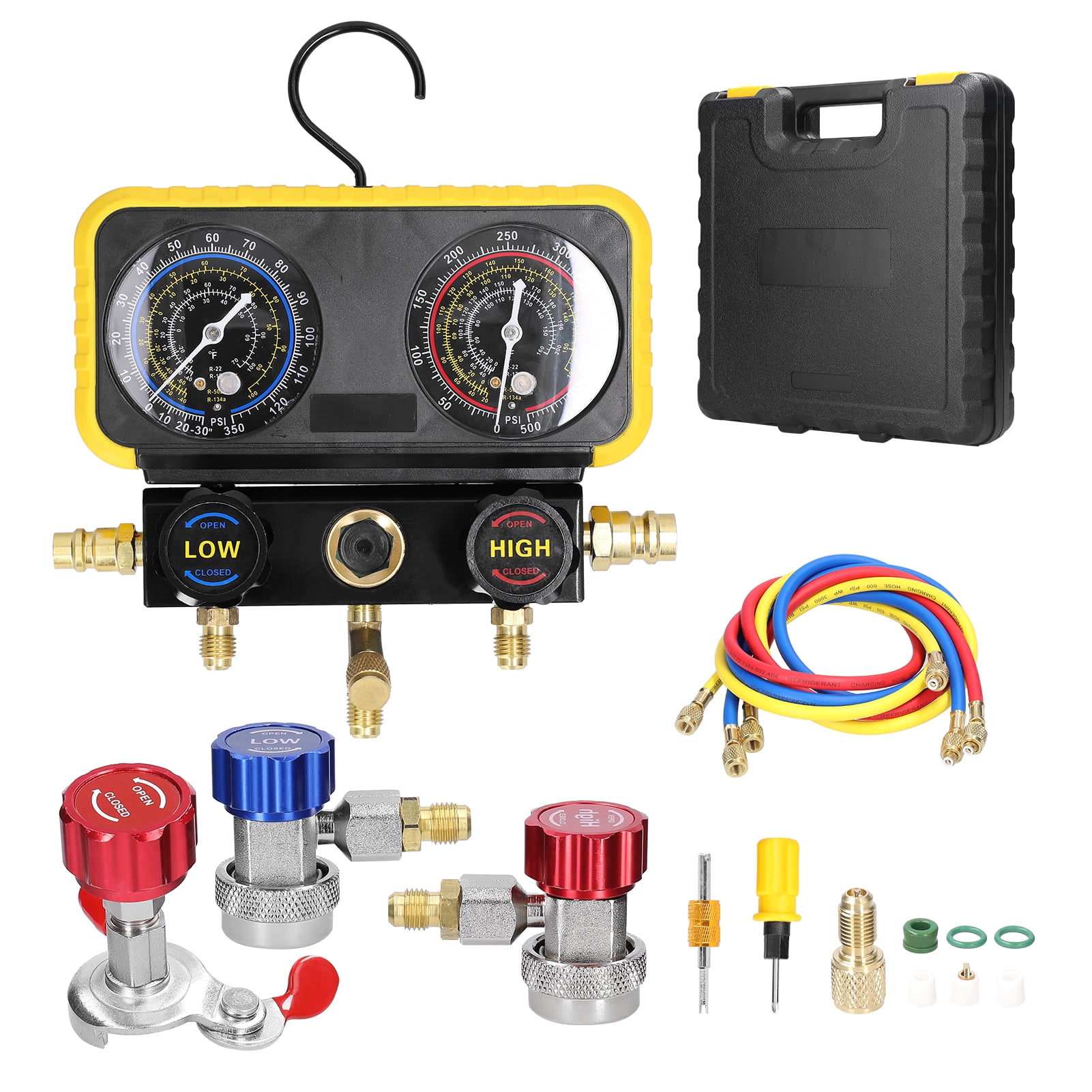 Dual Gauges Air Conditioner Refrigerant Refilling Set Pressure ...