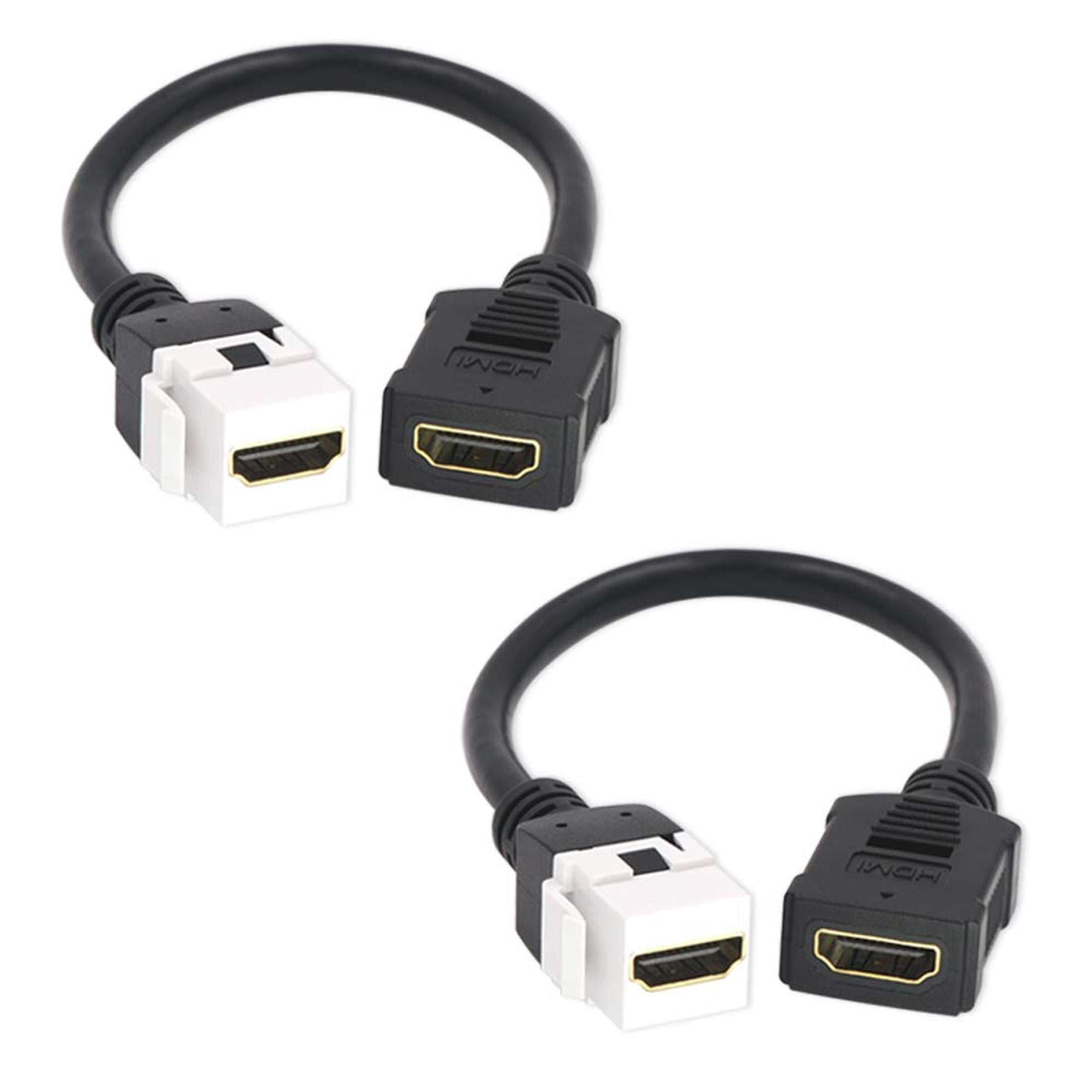 Dual HDMI Keystone Coupler 4K Pigtail Cable for Wall Plate 6 Inch ...