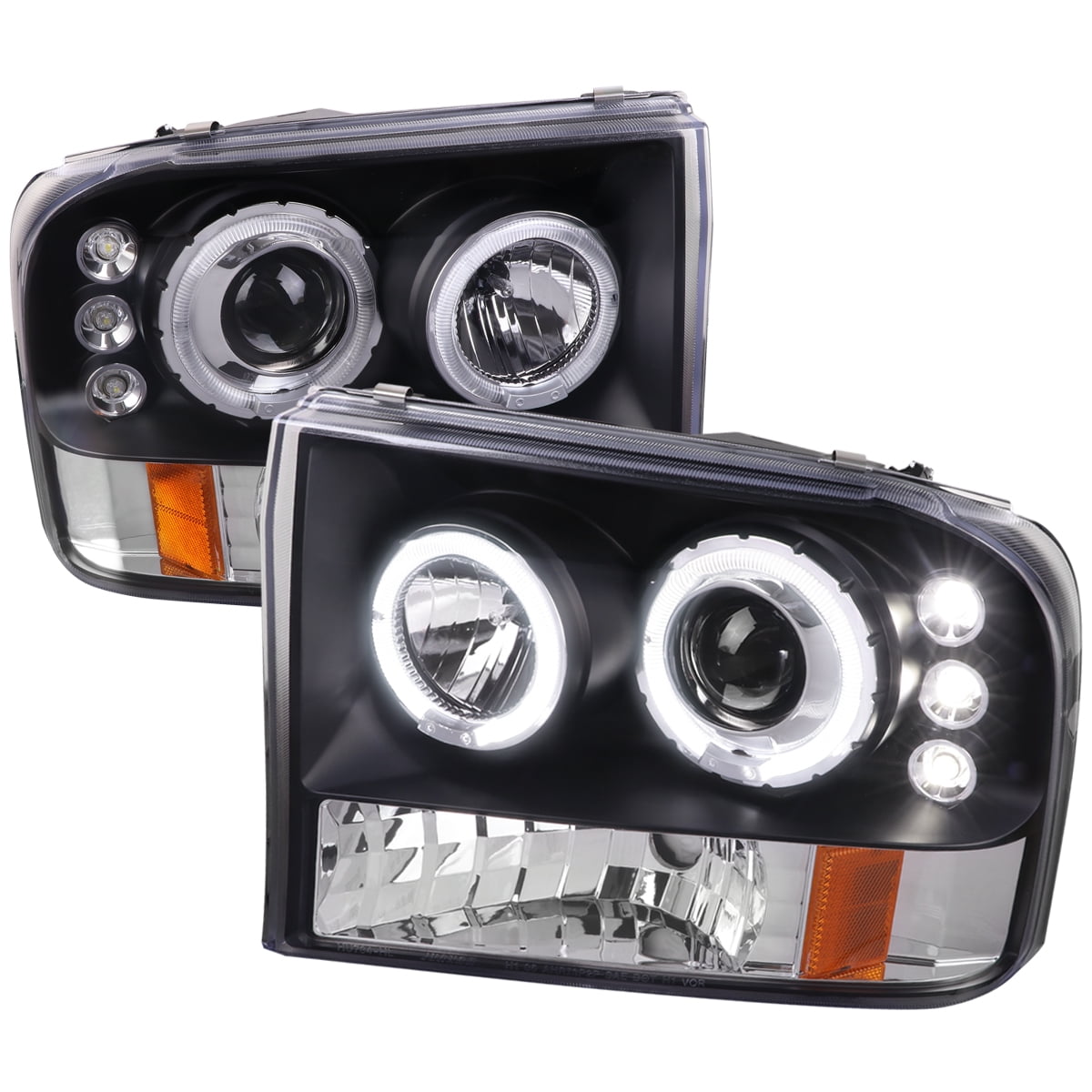Dual Halo Projector Headlights (Black Housing/Clear Lens) Made for and ...