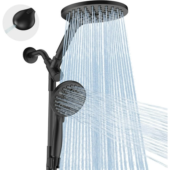Dual Handheld Shower Combo, 2-in-1 Rain Shower Heads System 8 Inch ...