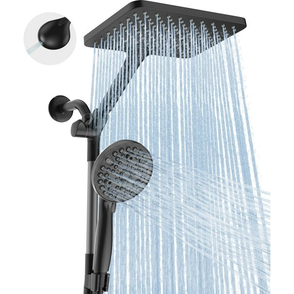 Dual Handheld Shower Combo, 2-in-1 Rain Shower Heads System Wide ...