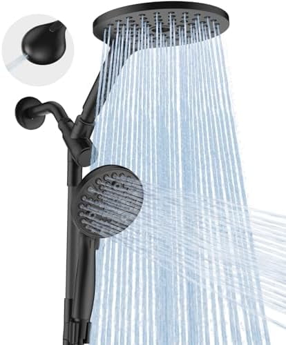 Dual Handheld Shower Head Combo, 2-in-1 Rain Shower Heads System 8 Inch ...