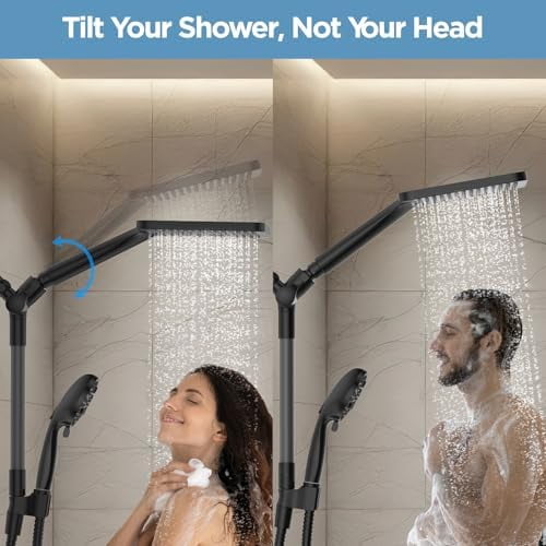 Dual Handheld Shower Head Combo, 2-in-1 Rain Shower Heads System Wide ...
