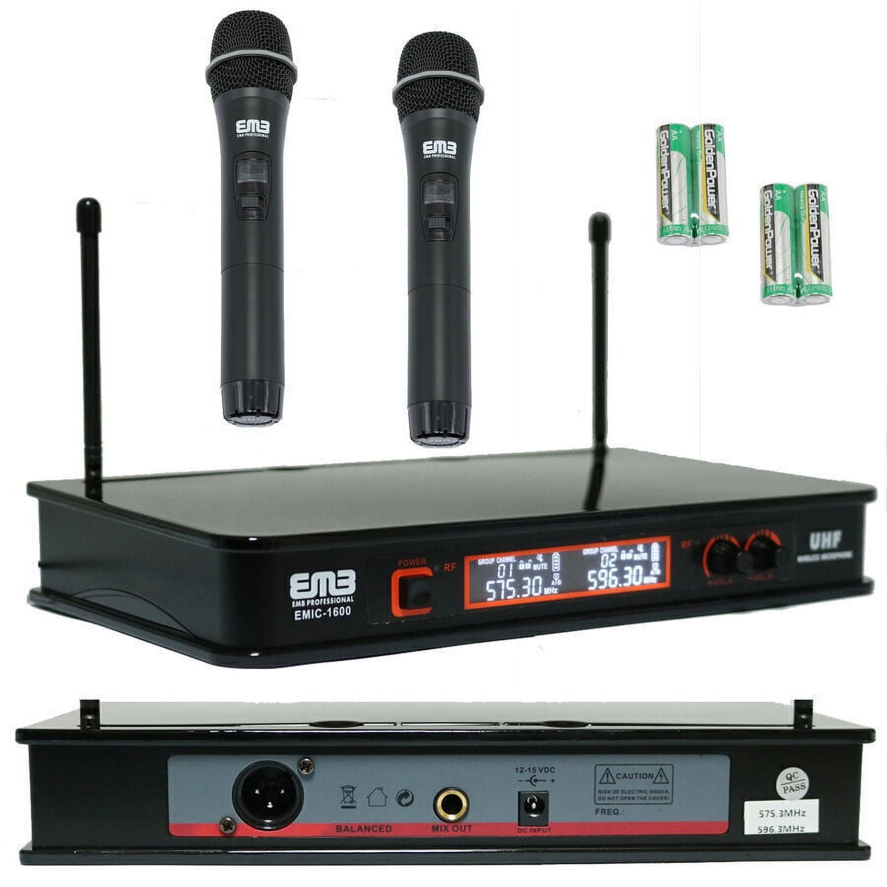 Dual Handheld Vocal Karaoke Wireless Microphone System w/ 2 x Cordless ...
