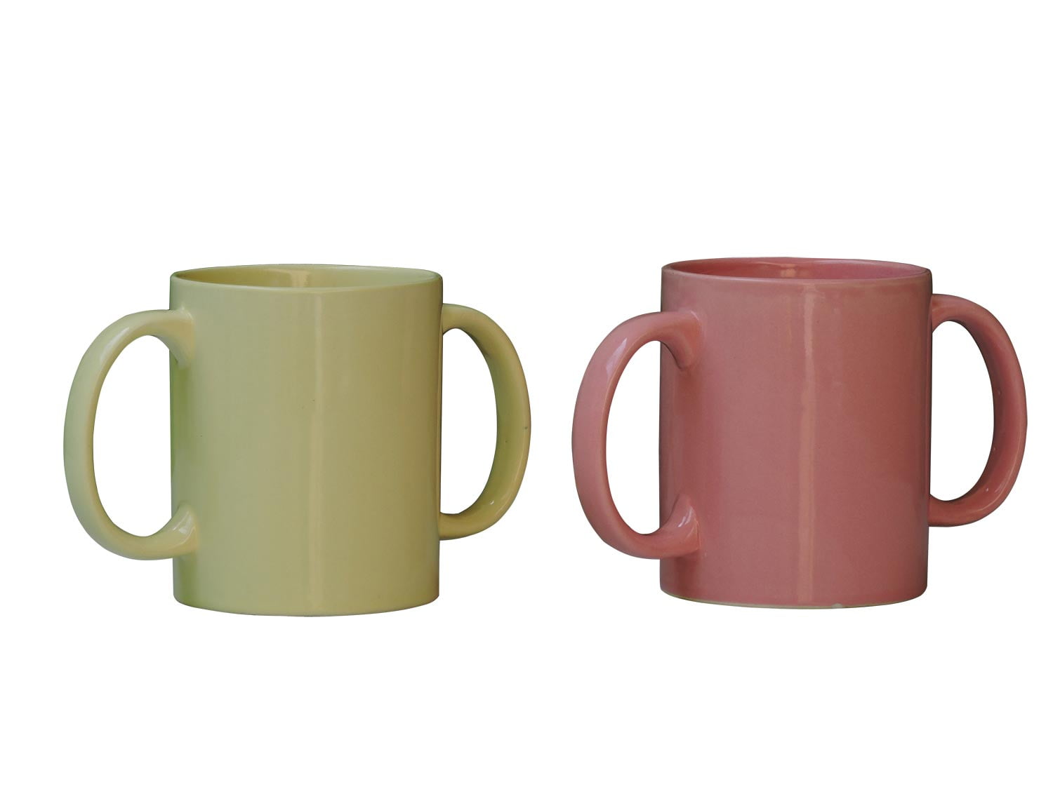 Dual Handle Mug Set of 2 made of Ceramic for Secure Hold by ...