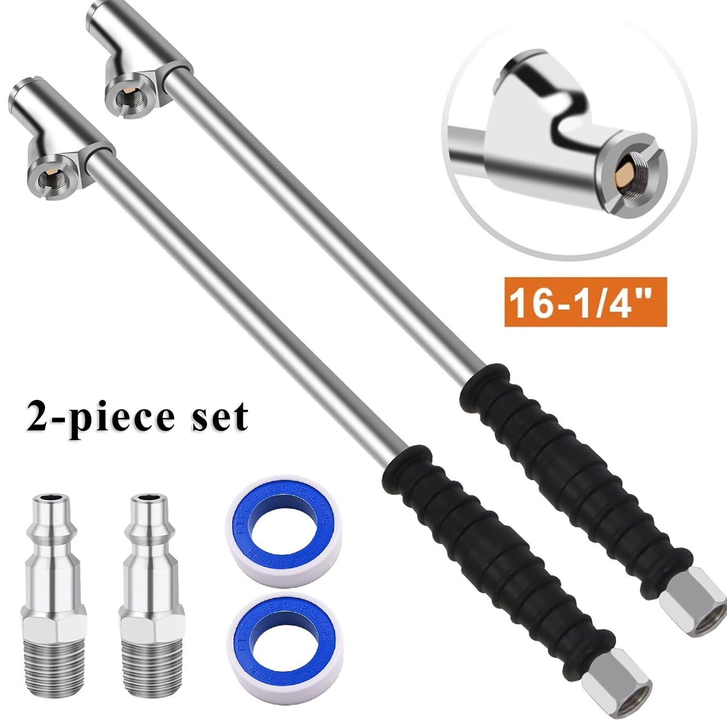 Dual Head Air Chuck 1/4" FNPT Straight Lock On Tire Inflate Chuck Tire ...