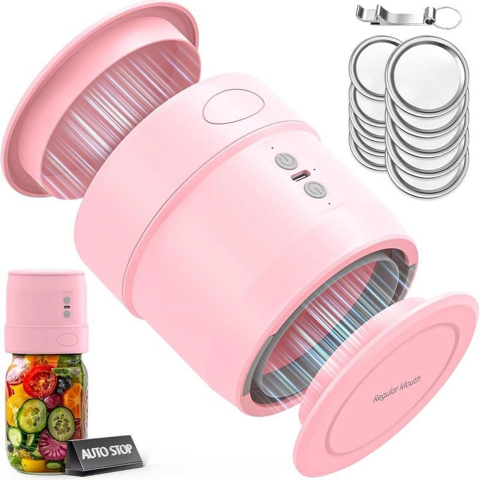 Dual-Head Auto-Stop Canning Kit with Dust Cover, 5×Wide Mouth & 5× ...