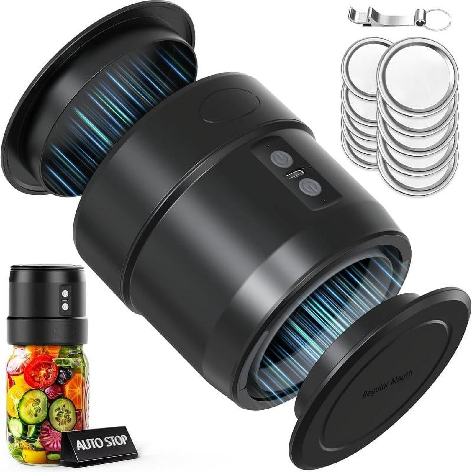 Dual-Head Auto-Stop Canning Kit with Dust Cover, 5×Wide Mouth & 5× ...
