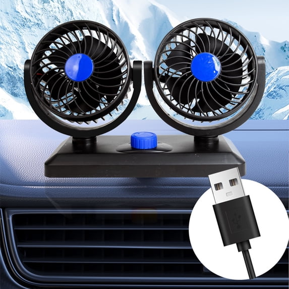 Dual Head Car Fan 5V/12V/24V USB/Cigarette Lighter Truck Fan 2-Speed ...