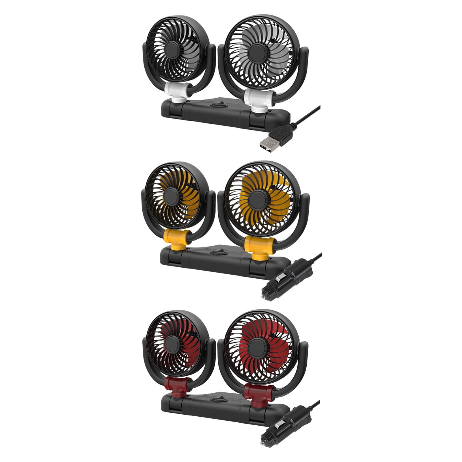 Dual Head Car Fan Attachments 360 Degrees Rotary Easy Installation Air ...