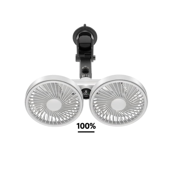 Dual Head Car Fan for Back Seat with Digital Screen, Adjustable Wind ...