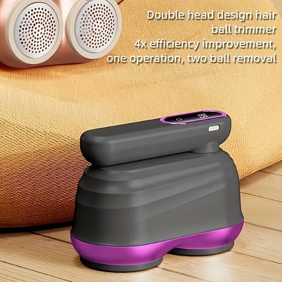 Dual-Head Fabric Shaver, 12-Blade Electric Lint Remover, 2 Mesh Heads ...