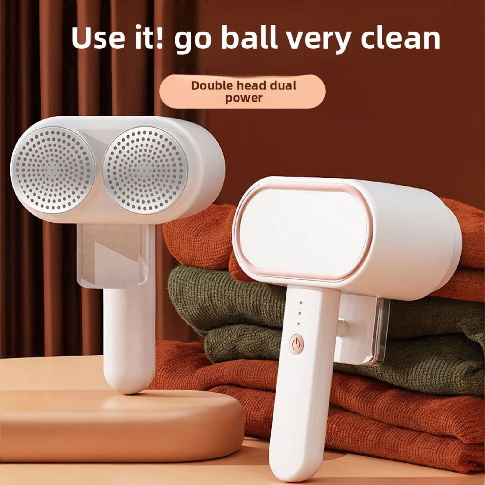 Dual-Head Fabric Shaver - USB Rechargeable Clothes Defuzzer with 3D ...